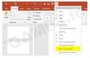 نوار ابزار دسترسی سریع در پاورپوینت | Quick Access Toolbar - گام98